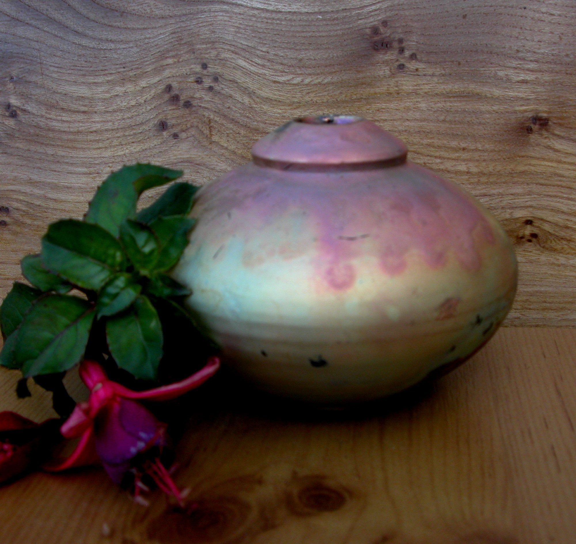 Copper fumed Raku vase no16, handmade by Simon Eeles. | Eeles Pottery